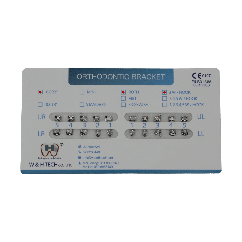 Roth Orthodontic Bracket .022" with Hook | W&H Tech